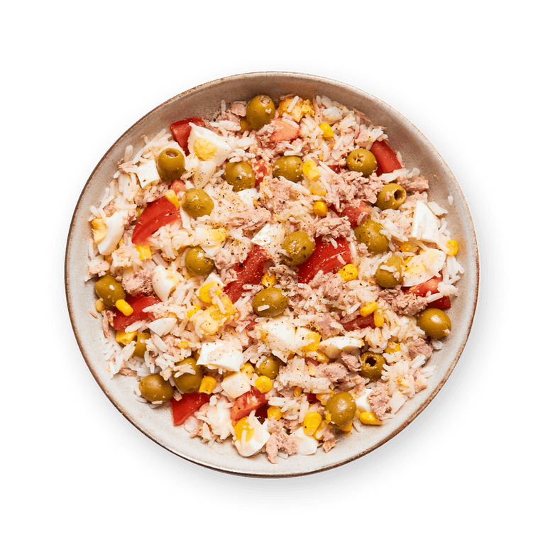 Jow - Recette : Salade de riz, thon & tomate