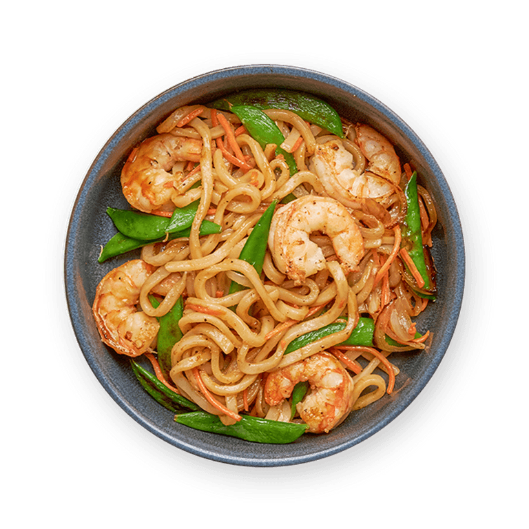 Jow - Recette : Nouilles udon aux crevettes