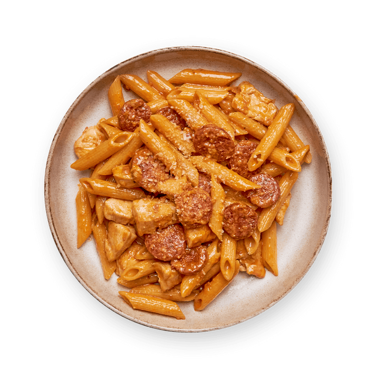 Jow - Recette : Pâtes au poulet & chorizo à la crème